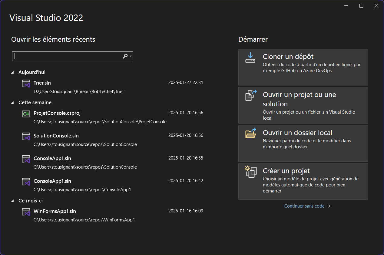 Création du projet - Cours de Programmation 2